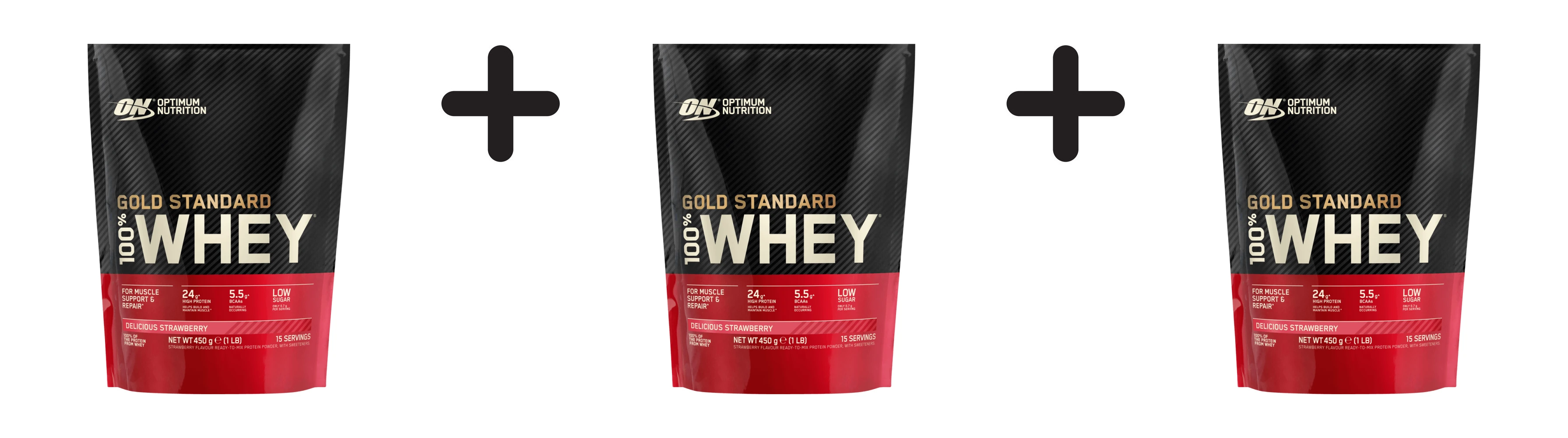 (1350 g, 48,75 EUR/1Kg) 3 x (Optimum Nutrition 100% Whey Gold (450g) Delicious 5060245600668 | eBay